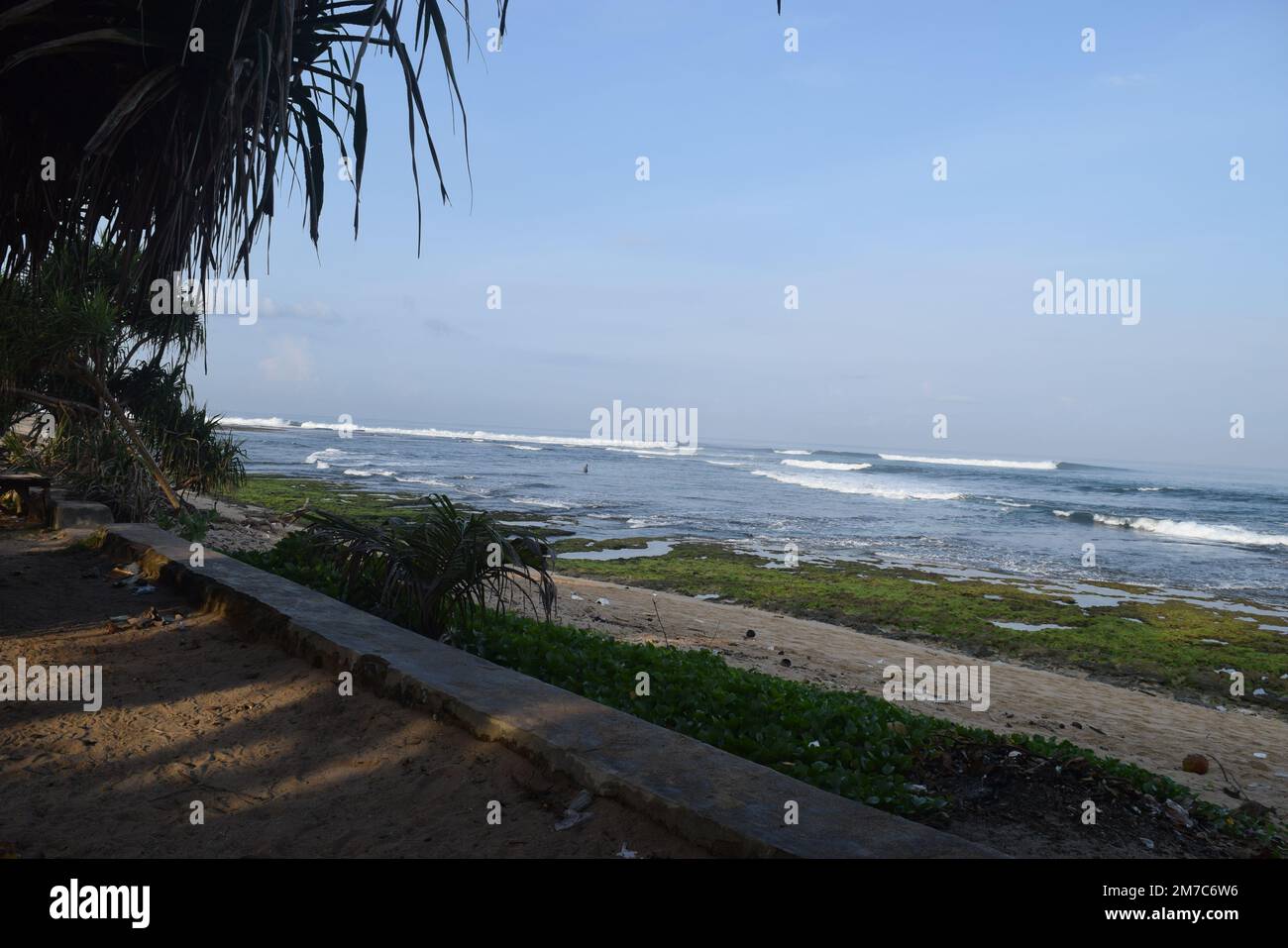 Southern West Java beautiful seascape at Karang Papak green coral beach ...