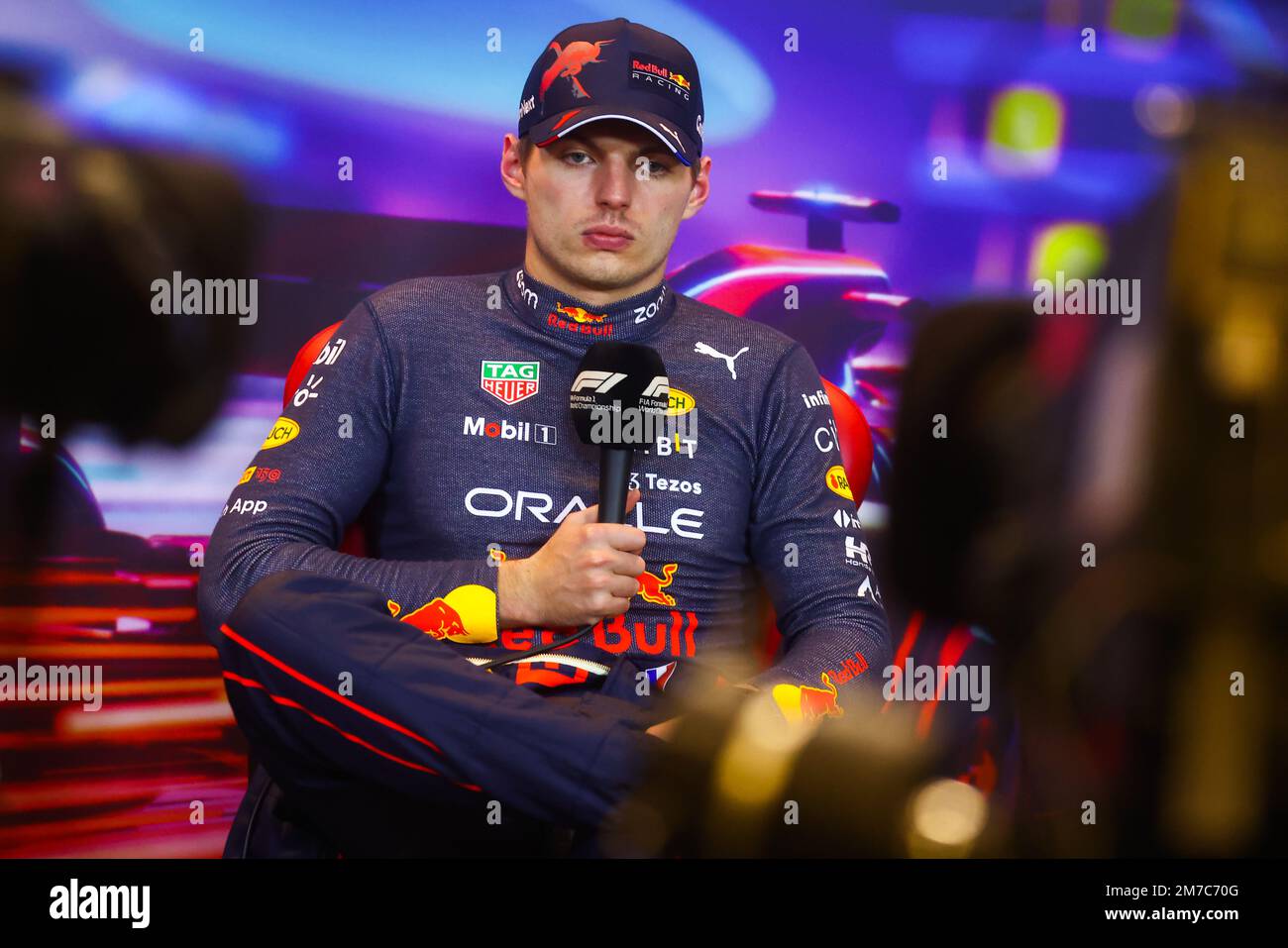 Max Verstappen of Red Bull Racing attends a press conference after ...
