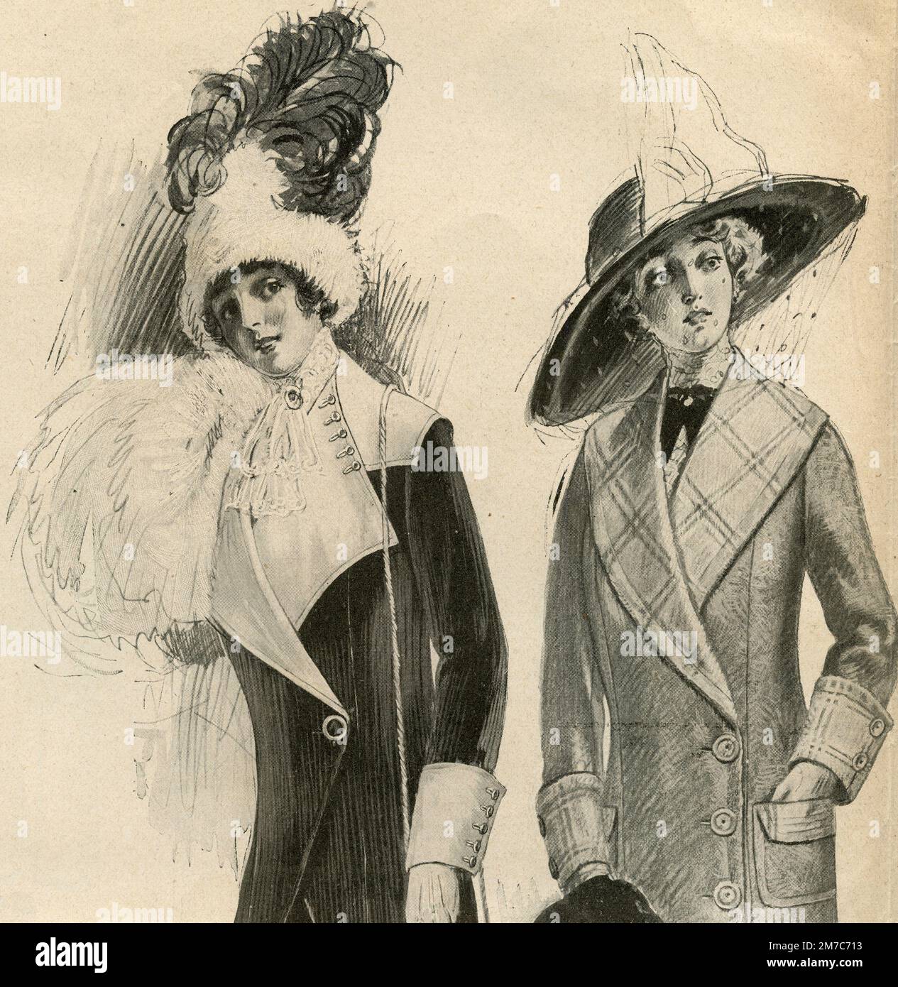 Illustration of women clothes fashion and style from vintage magazine ...