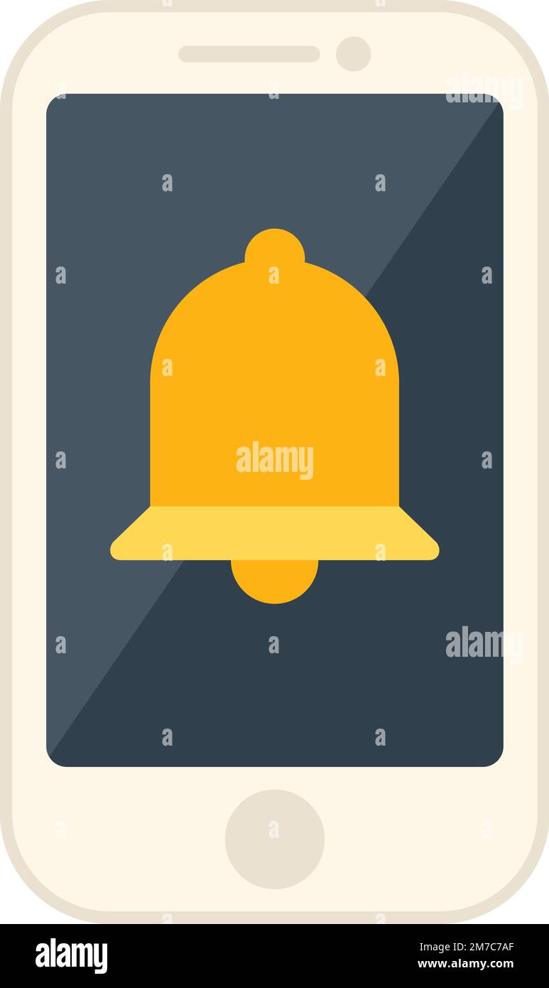 Phone sound bell icon flat vector. Email message. Send post isolated ...