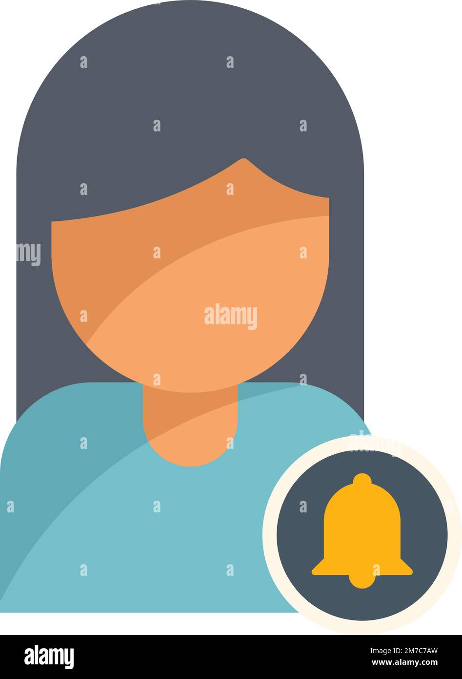 Subscribe girl icon flat vector. Notice letter. Social post isolated ...