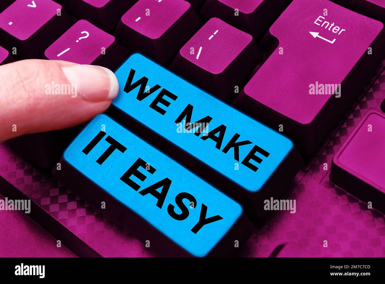 Handwriting text We Make It Easy. Business overview Offering solutions ...