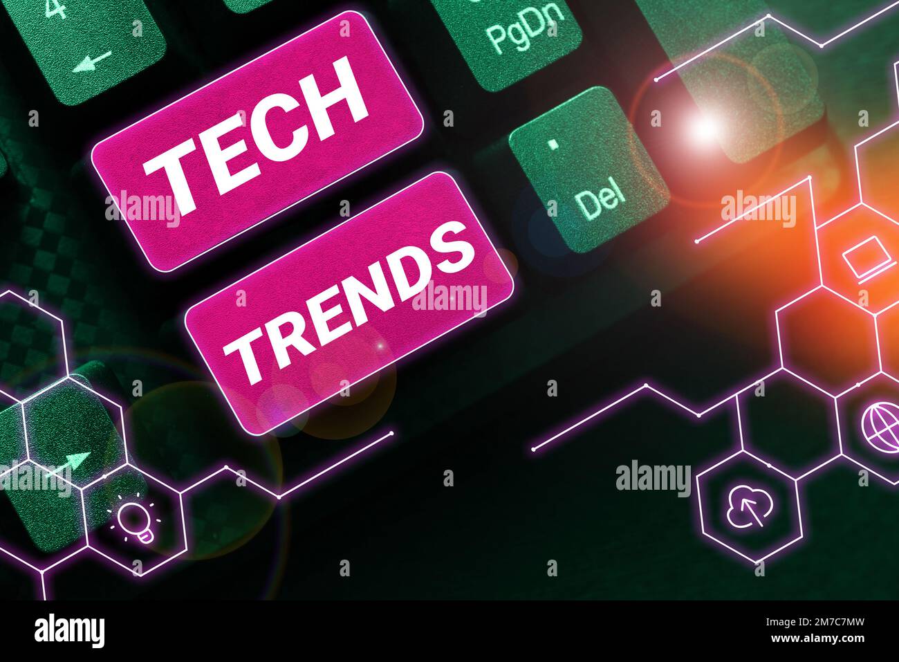 Handwriting text Tech Trends. Business idea technology that is recently ...