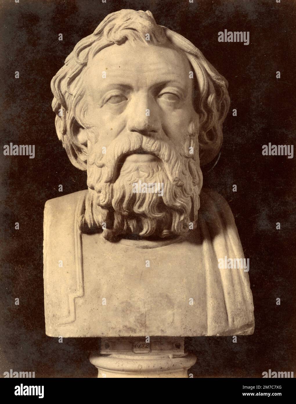 Lycurgus, Spartan lawgiver murble bust, Greek sculpture, albumen print ...