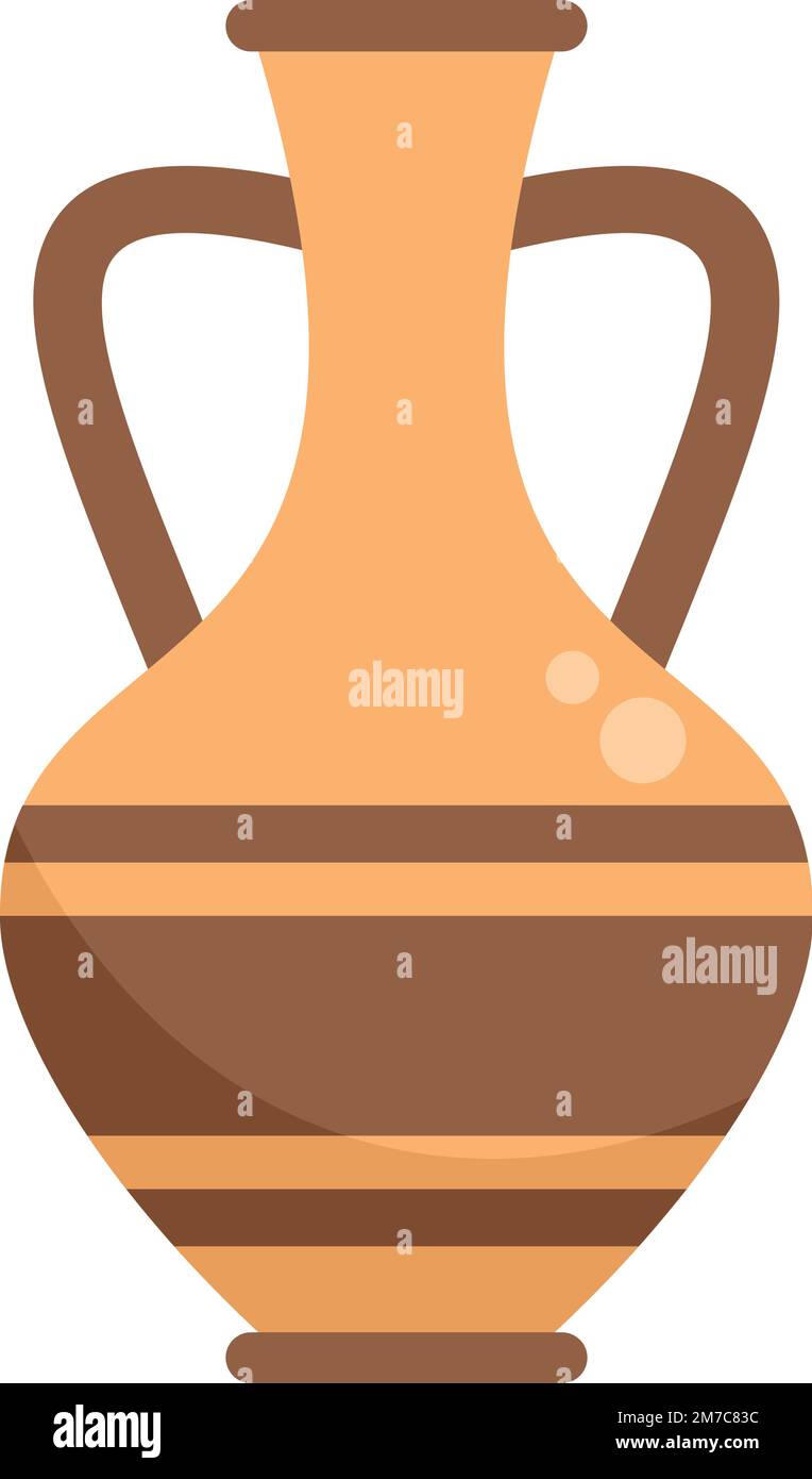 Amphora pot icon flat vector. Greek ancient. Old vessel isolated Stock ...