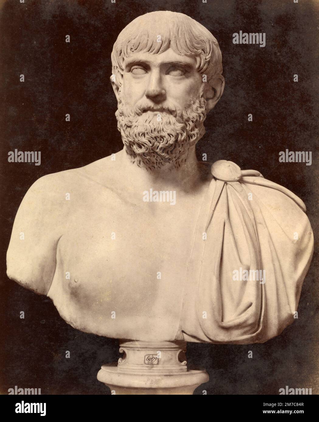 Pupienus, Roman Emperor marble bust, Greek sculpture, albumen print ...