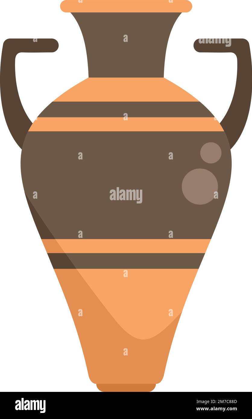 Amphora jar icon flat vector. Vase pot. Rome jug isolated Stock Vector ...