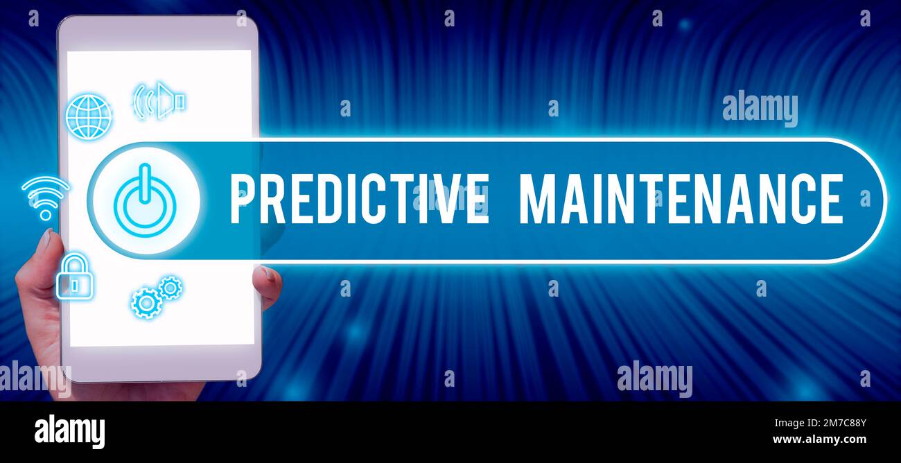 Text showing inspiration Predictive Maintenance. Business showcase ...