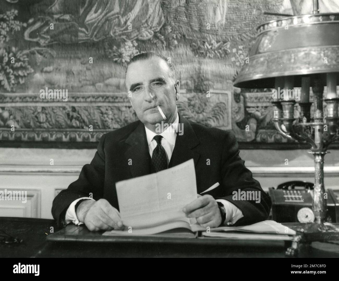 French politician and President Charles Pompidou, France 1970 Stock ...