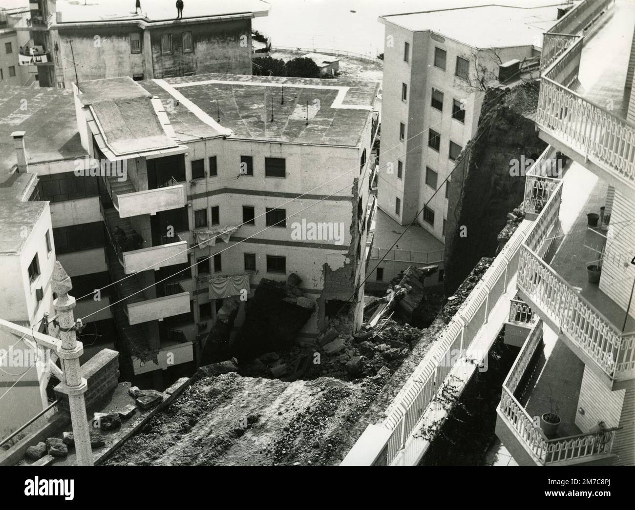 Via Catullo after the road collapse, Naples, Italy 1960s Stock Photo ...