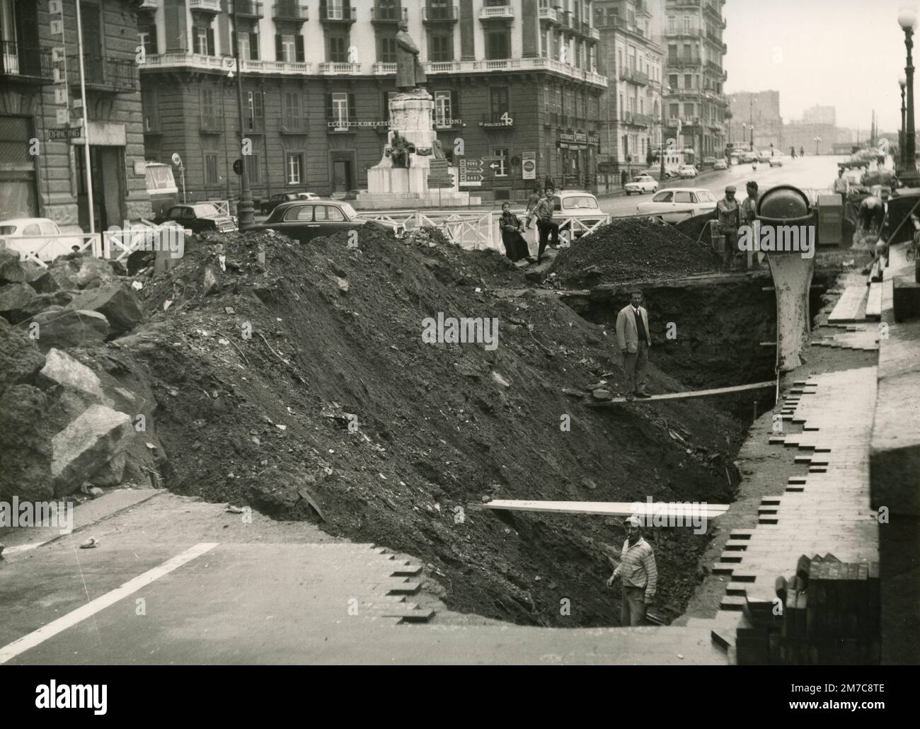 Via Nazario Sauro after the road collapse, Naples, Italy 1960s Stock ...