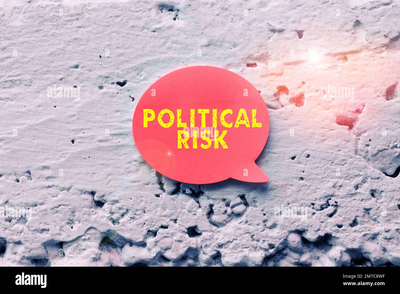 Hand writing sign Political Risk. Word Written on communications person ...