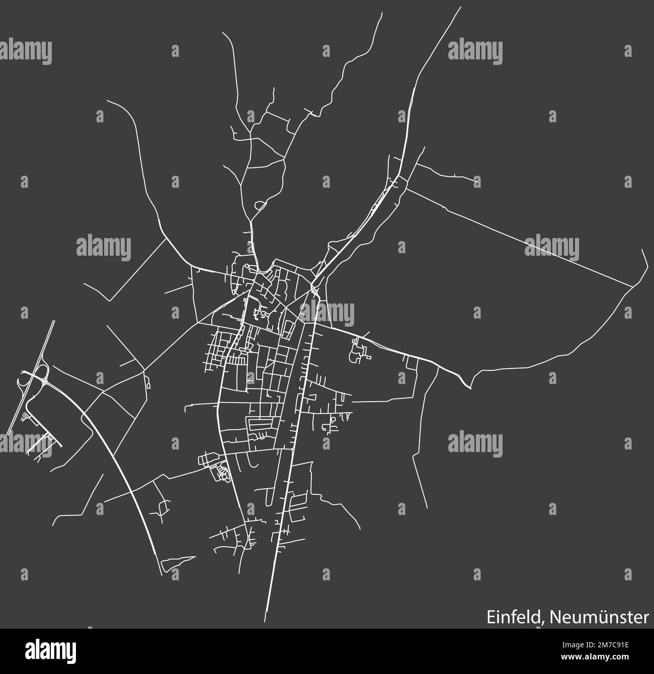 Street roads map of the EINFELD QUARTER, NEUMÜNSTER Stock Vector Image ...
