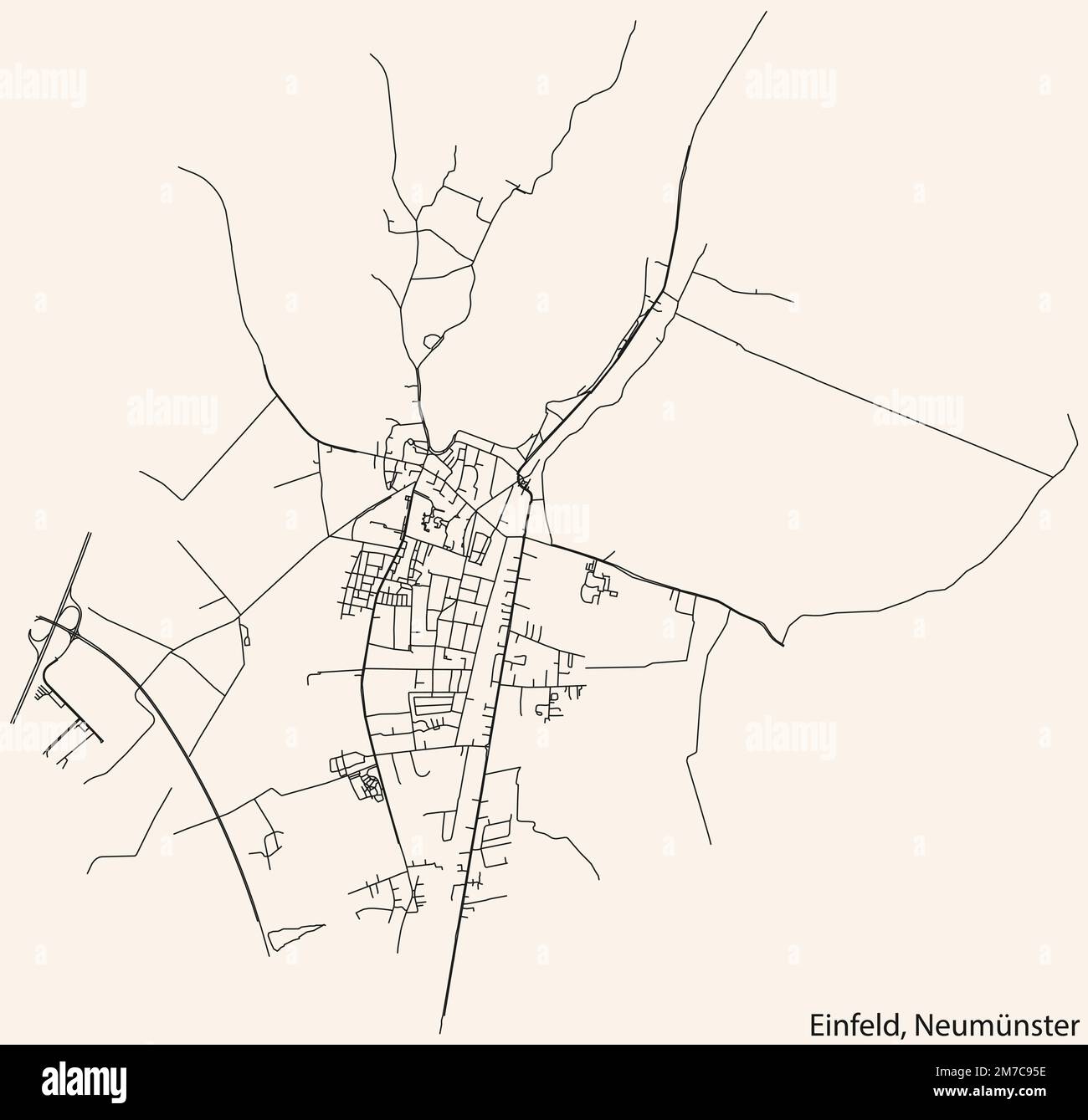 Street roads map of the EINFELD QUARTER, NEUMÜNSTER Stock Vector Image ...