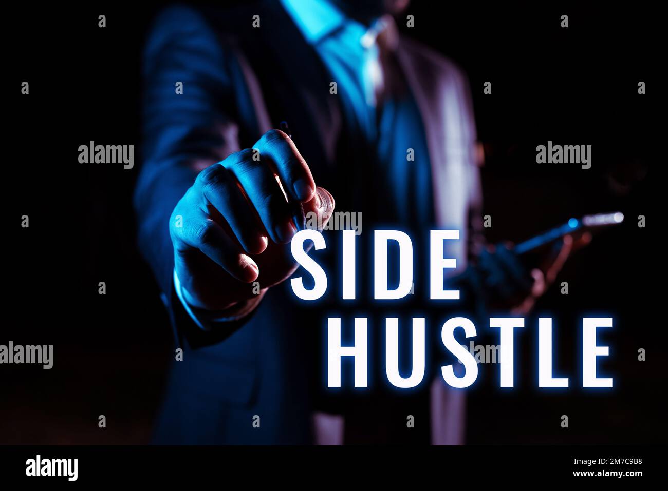 Hand writing sign Side Hustle. Internet Concept way make some extra ...