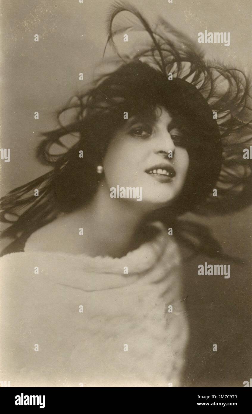 Portrait of Italian silent film actress Pina Menichelli, 1920s Stock ...