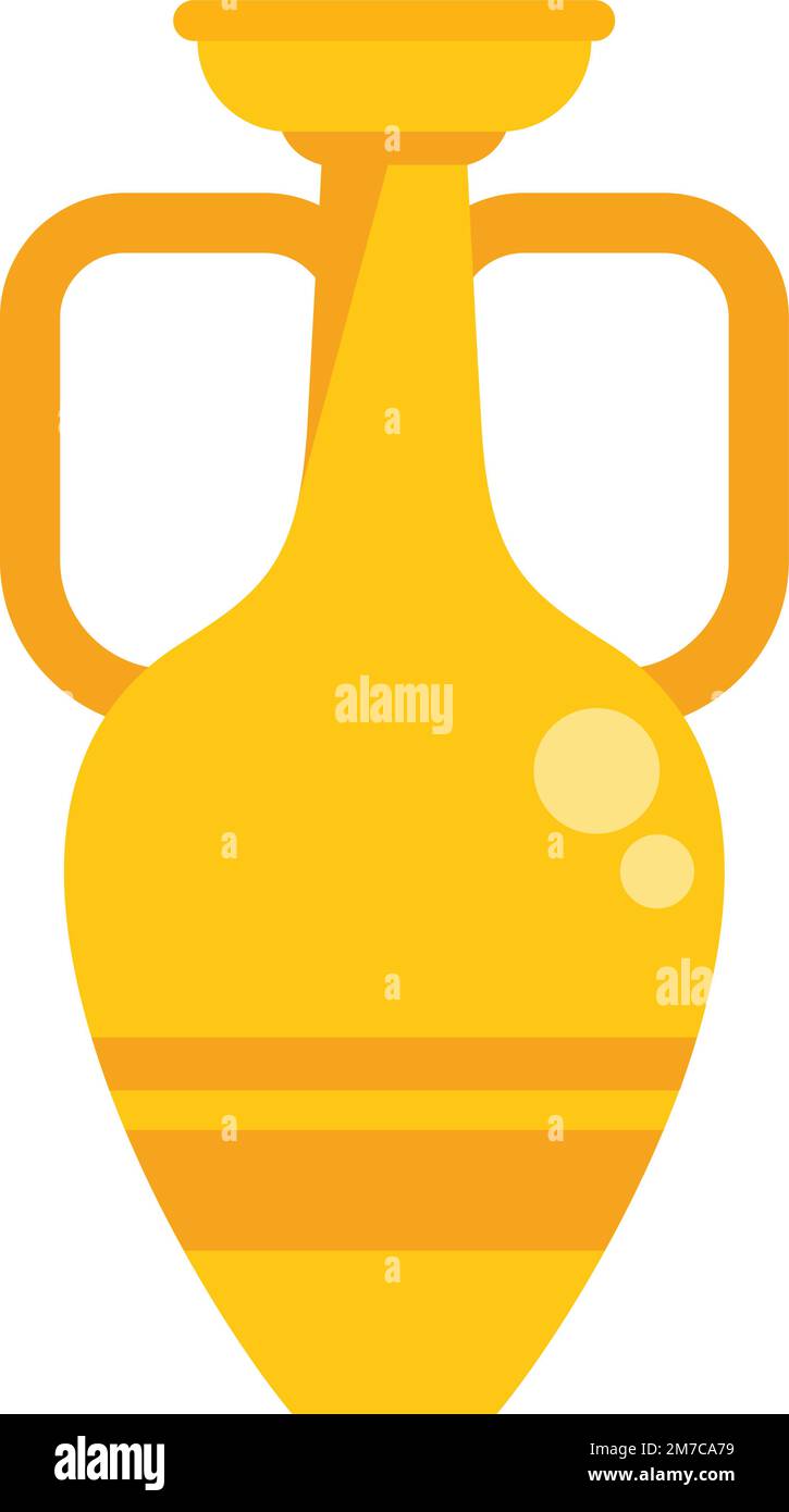 Geometric amphora icon flat vector. Ancient vessel. Art shape isolated ...