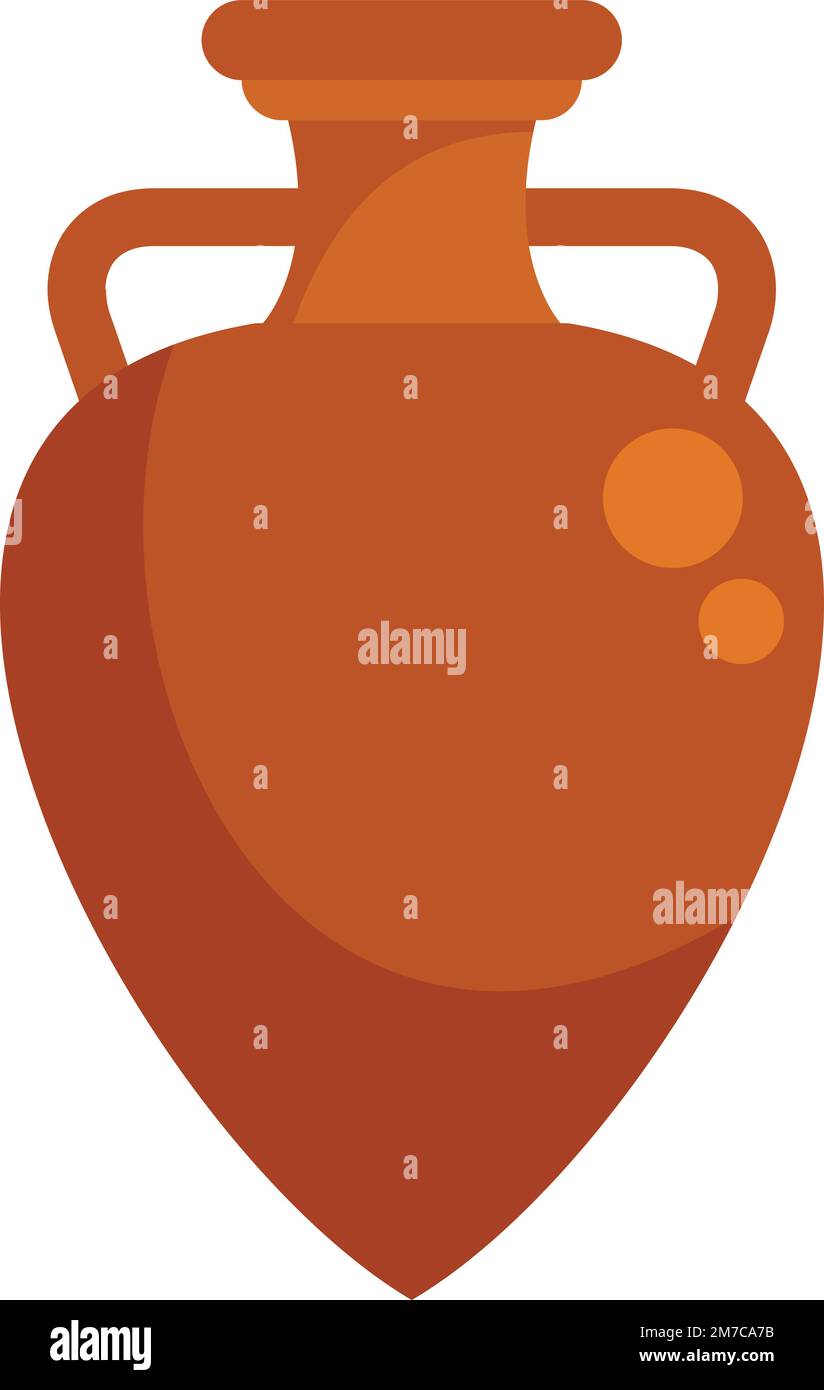 History amphora icon flat vector. Greek pot. Classic art isolated Stock ...