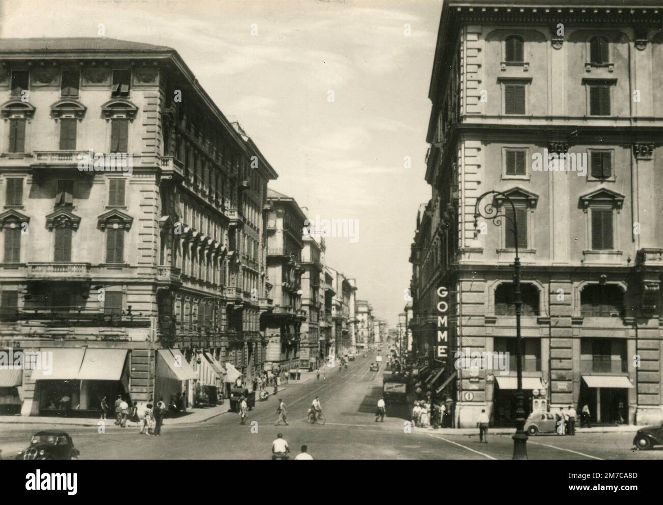 View of Piazzale Flaminio and Via Flaminia in Rome, Italy 1951 Stock ...