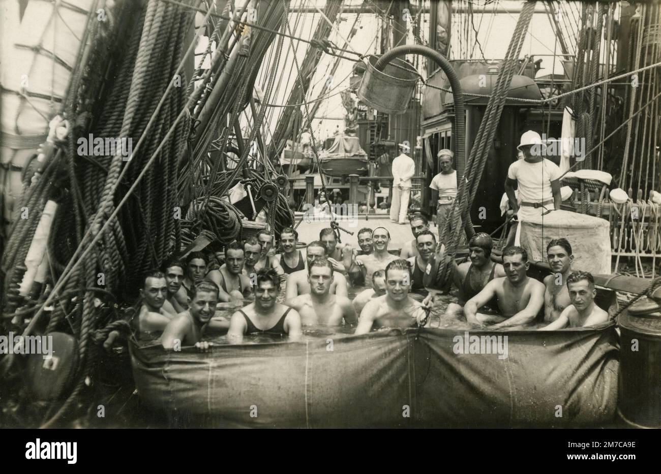 Navy Officers' common bath onboard, Italy 1930s Stock Photo - Alamy