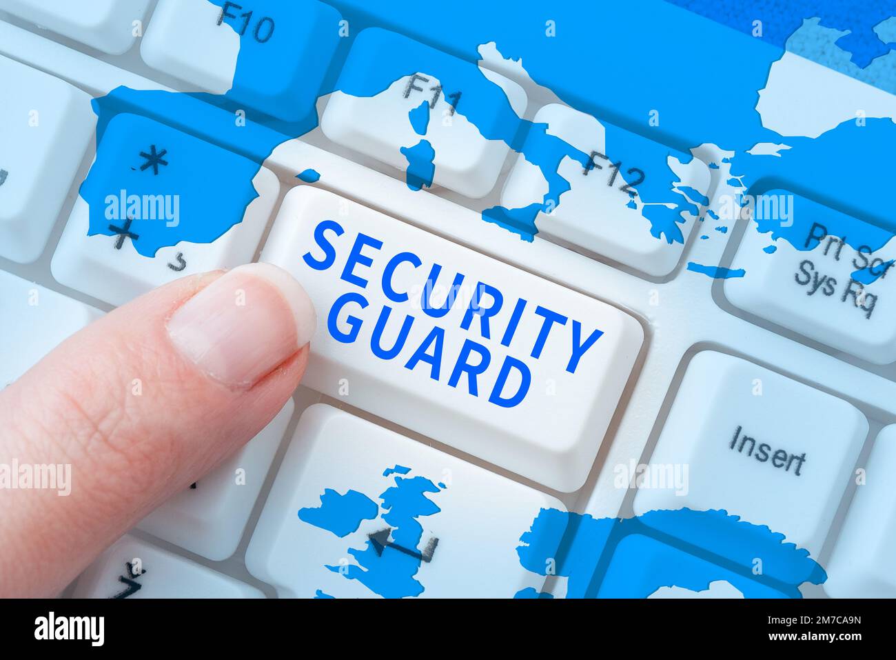 Conceptual Display Security Guard Word Written On Tools Used To Manage Multiple Security