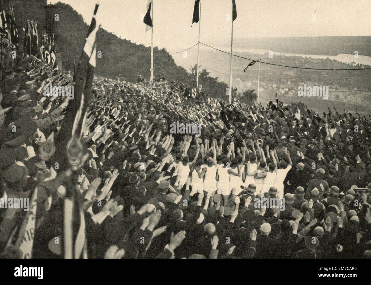 Nazi gathering in Saar at the Niederwald monument, Germany 1933 Stock ...