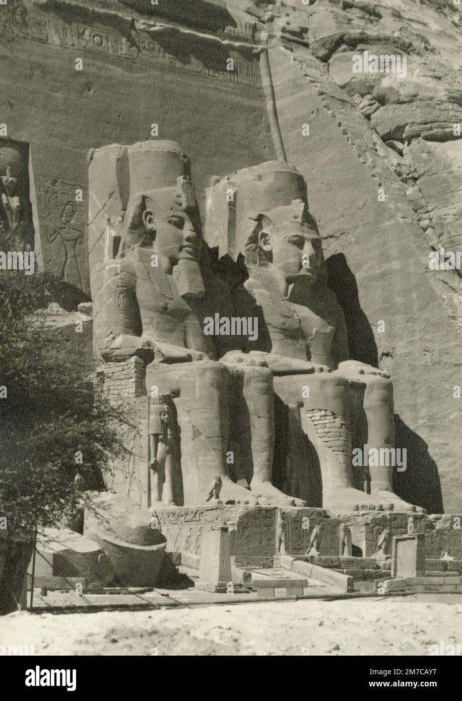 The Colossi at the Great Temple of Abou Simbel, Egypt 1950s Stock Photo ...