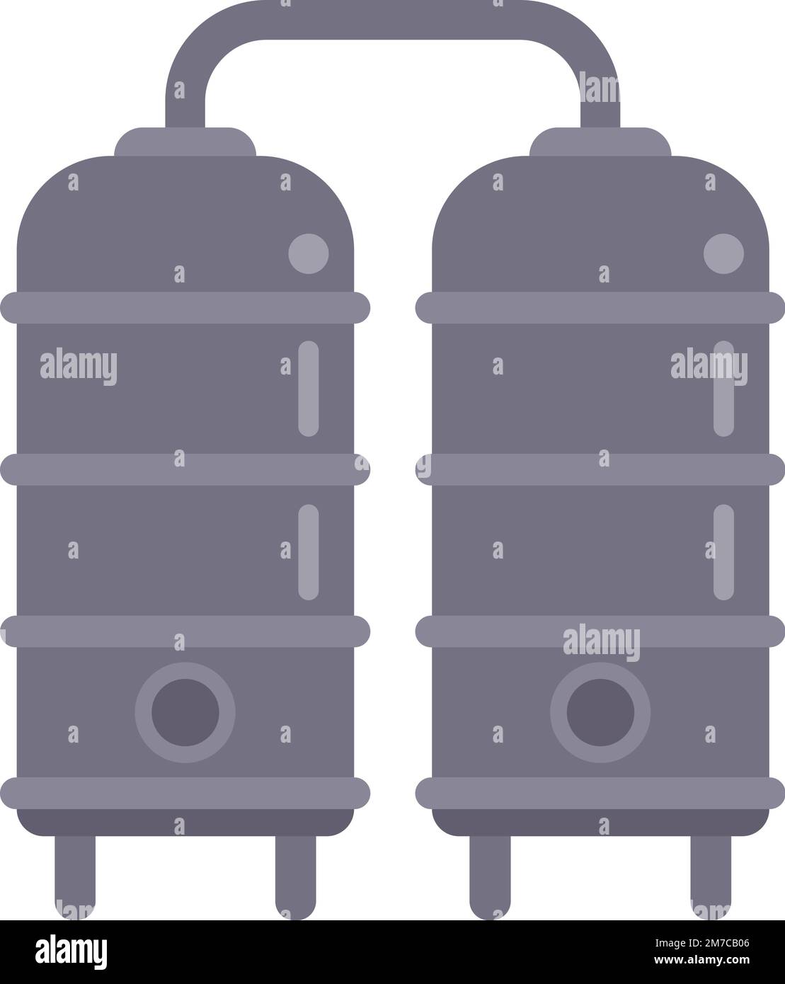 Factory tanks icon flat vector. Milk cheese. Dairy product isolated ...