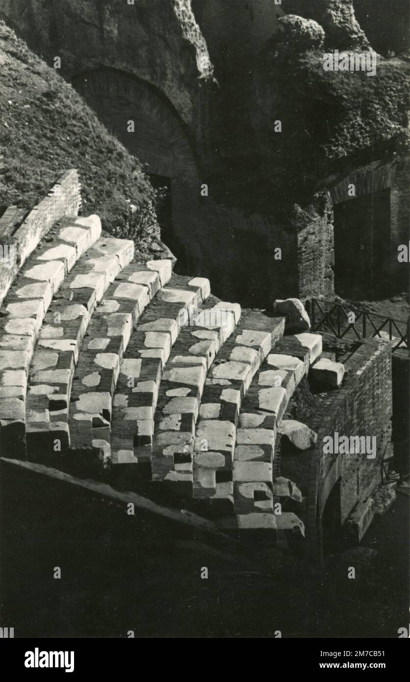 Detail of the stairway inside the Coliseum, Rome, Italy 1960s Stock ...