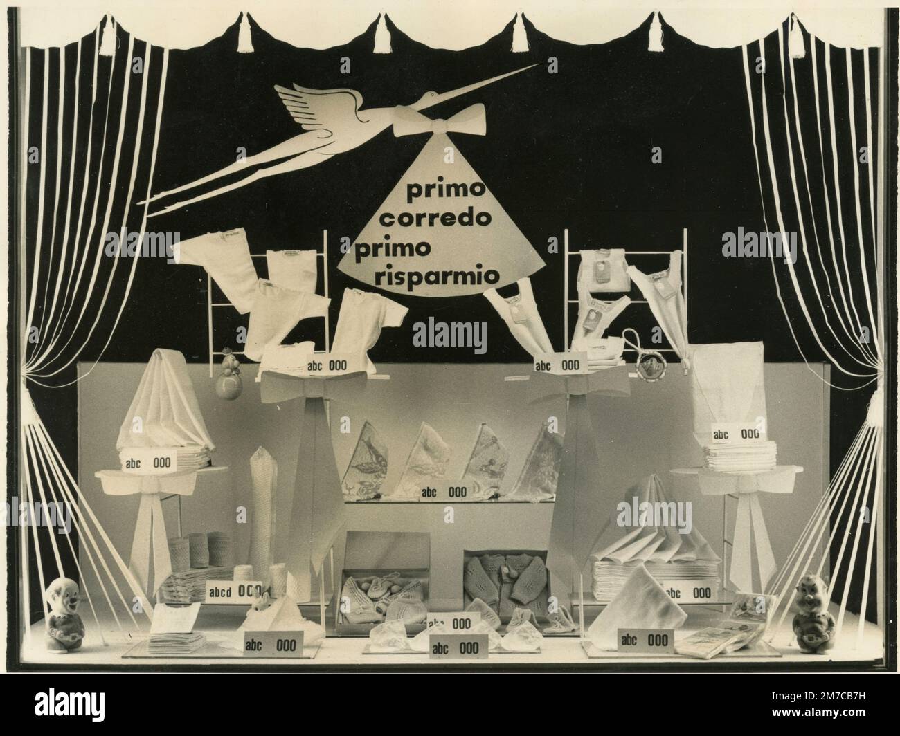 Shop window with babies' and children's clothing, advertisement photo ...