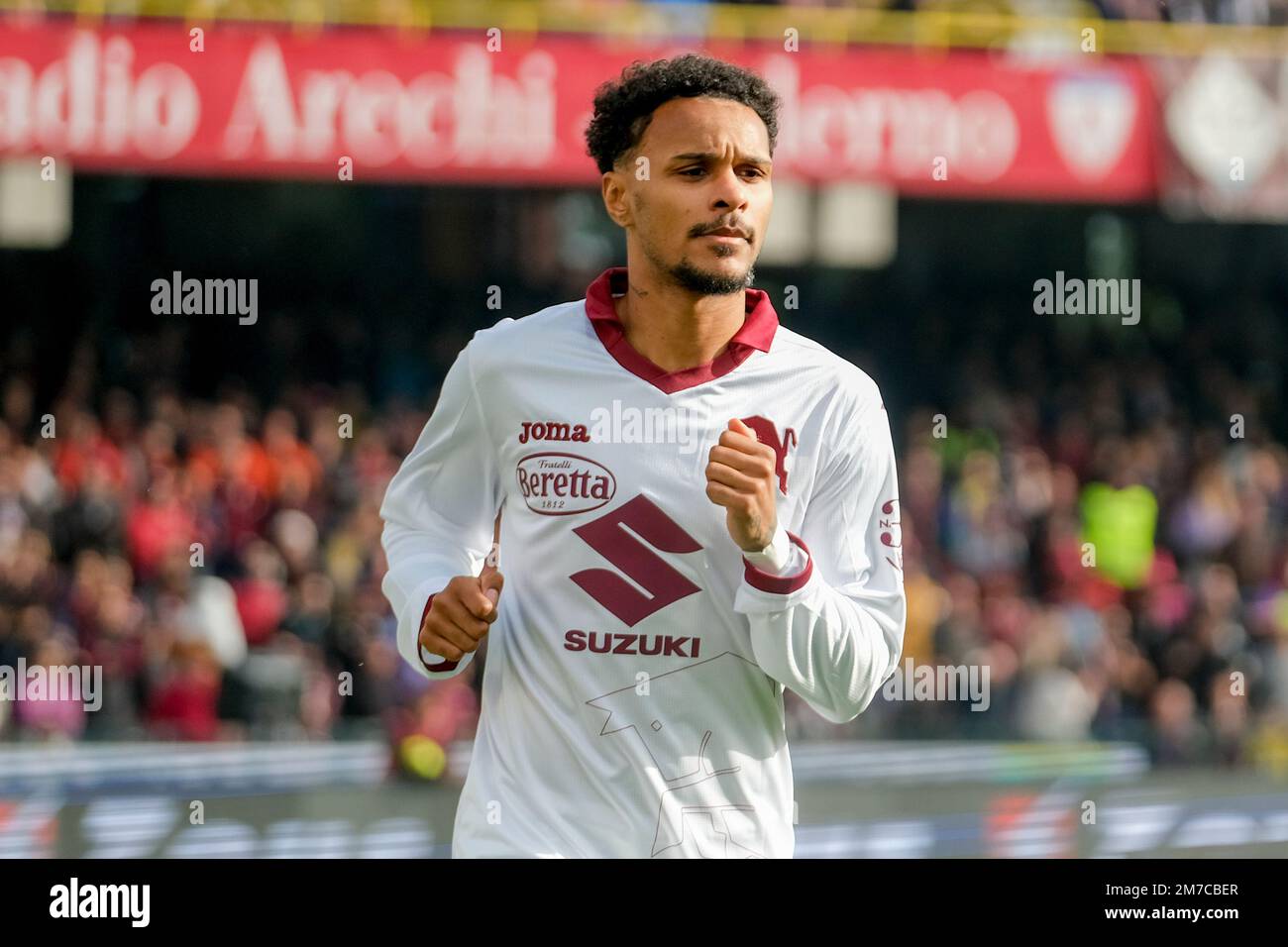 Torino's Austrian midfielder Valentino Lazaro looks during the Serie A ...