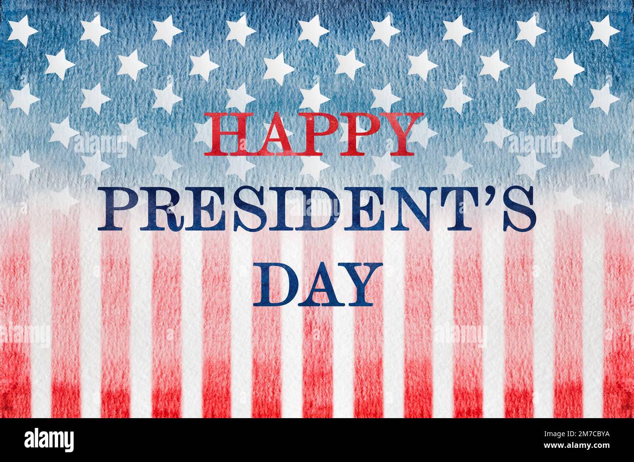 Bright watercolor drawing of the American Flag Stock Photo - Alamy