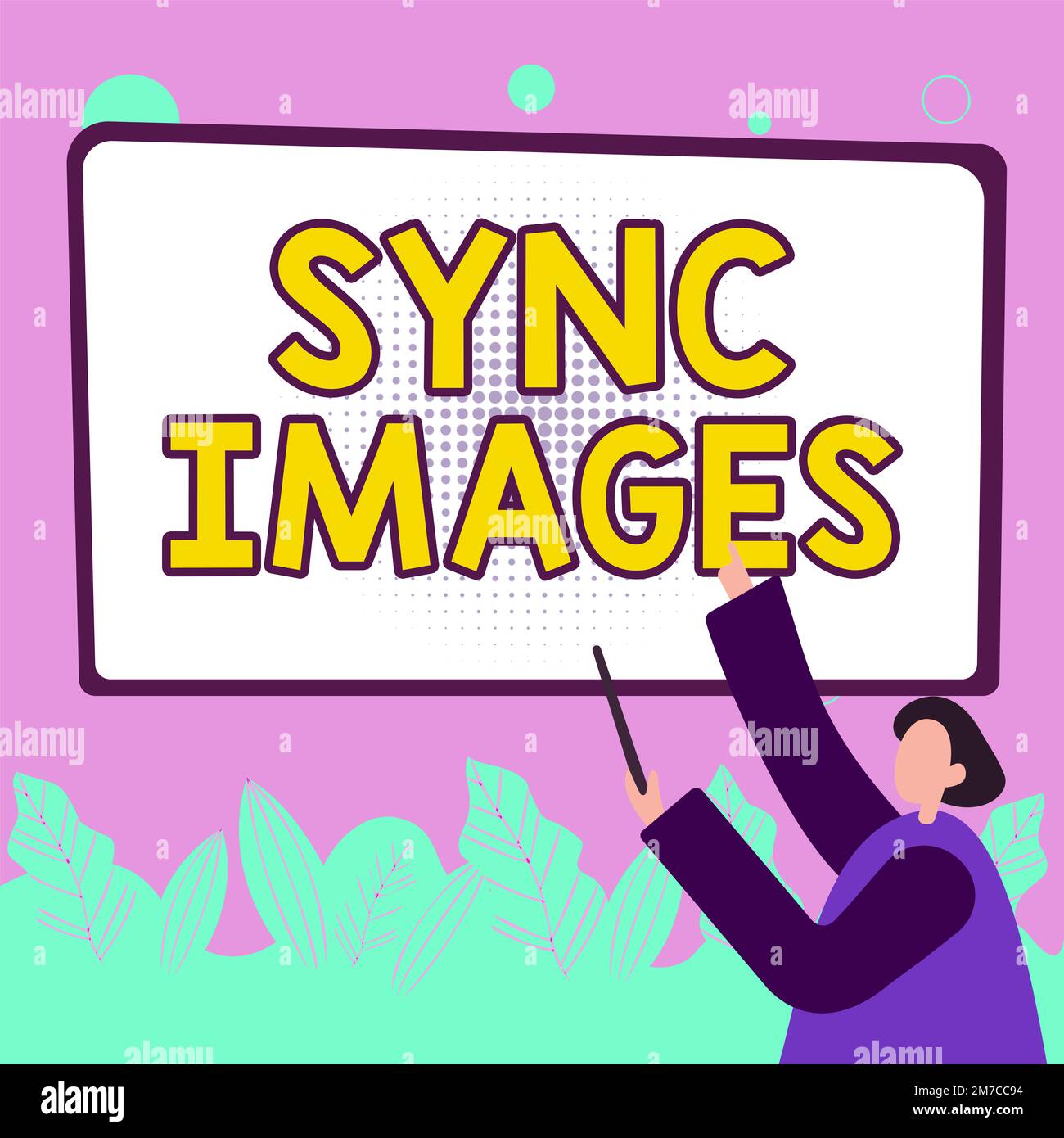 Sign displaying Sync Images. Business idea Making photos identical in ...