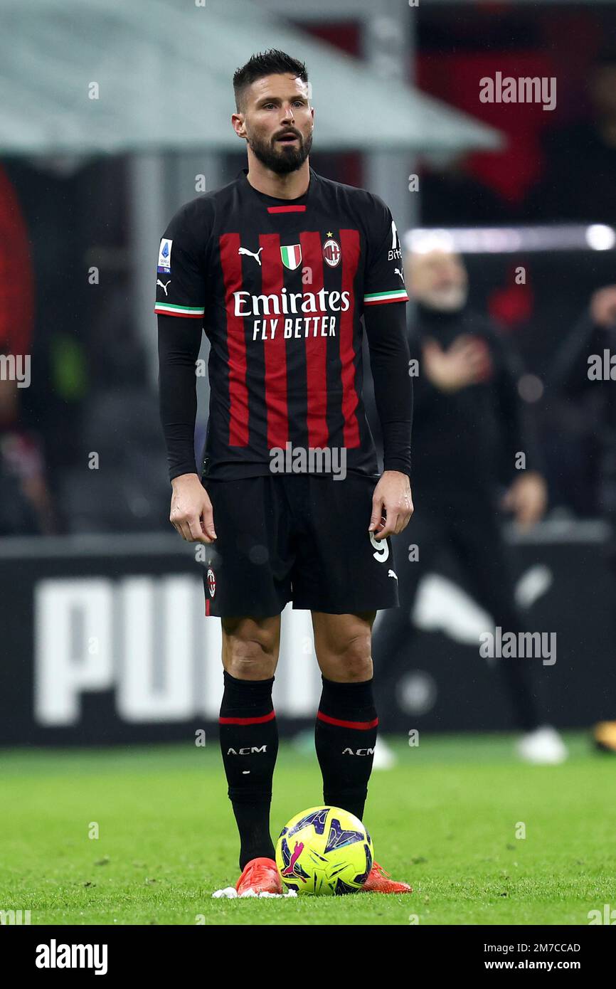 Milano, Italy. 08th Jan, 2023. Olivier Giroud of Ac Milan looks on ... Milano, Italy. 08th Jan, 2023. Olivier Giroud of Ac Milan looks on ...