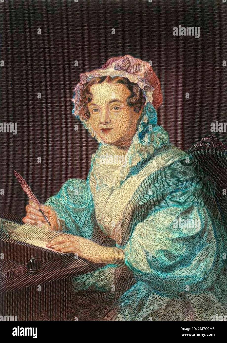 Portrait de Mary Russell Mitford (1786-1855), romanciere et dramaturge ...