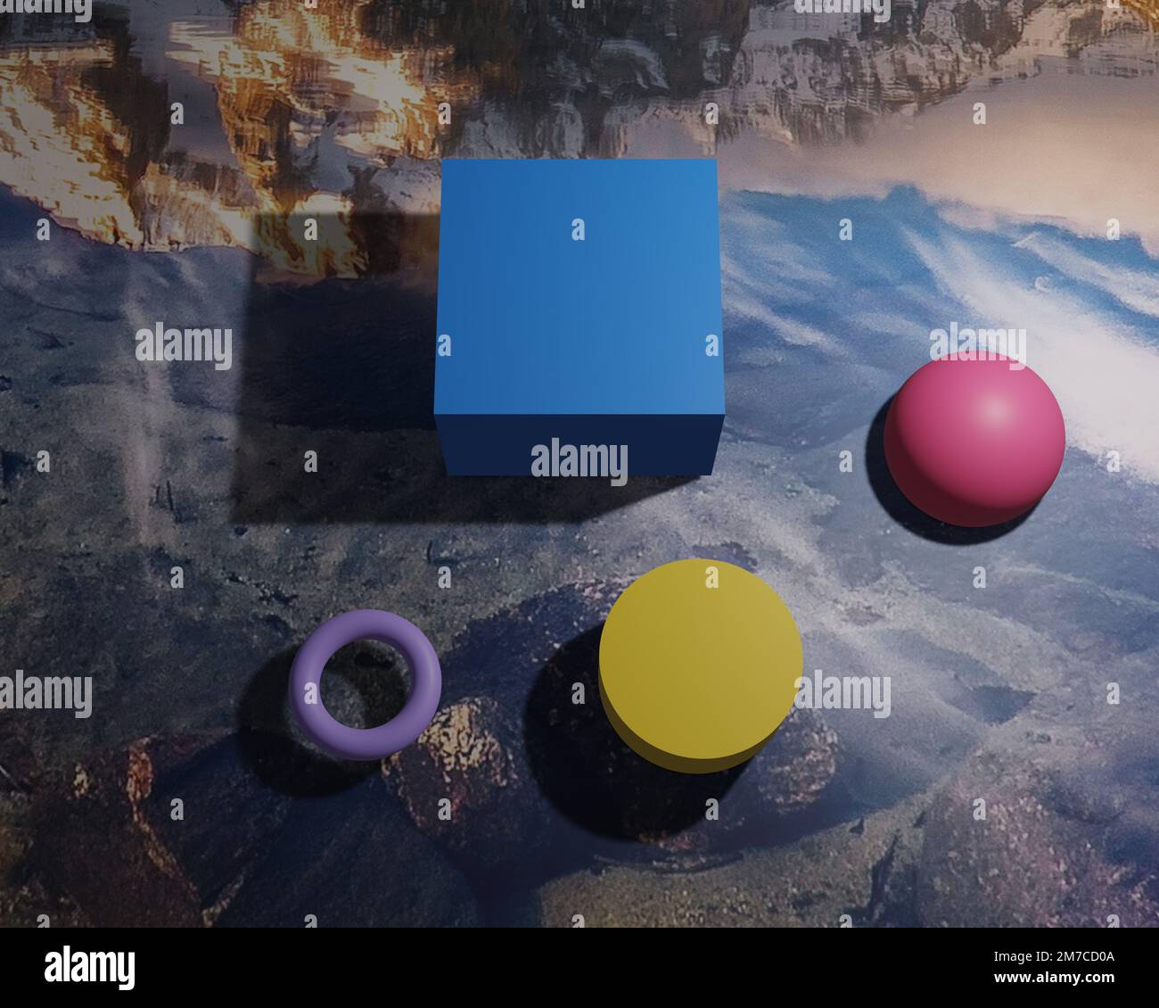 Various forms of 3d rendering designs that can be used for poster ...