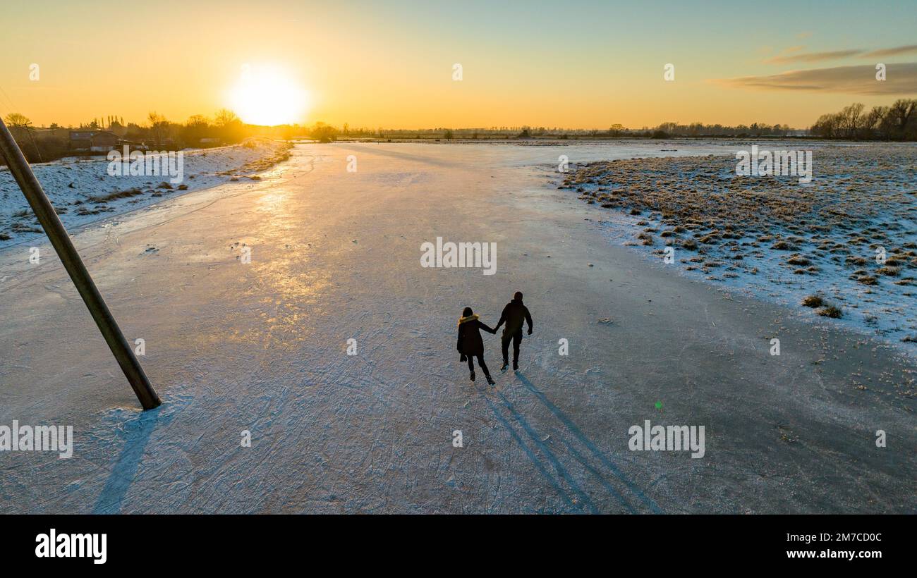 Picture dated December 15th show a vast natural ice rink near Ely in ...