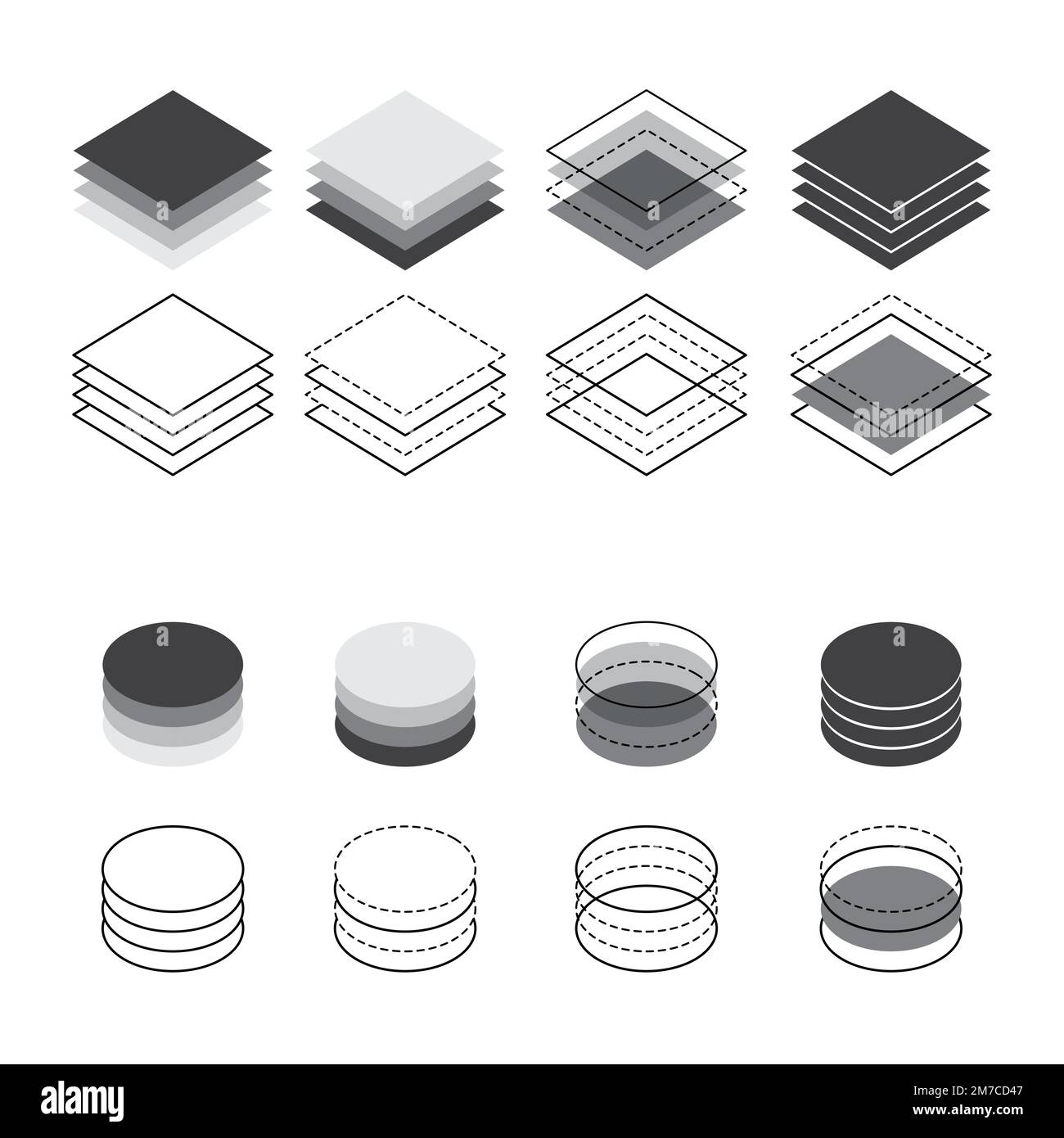 Layered paper stacks set Stock Vector Image & Art - Alamy