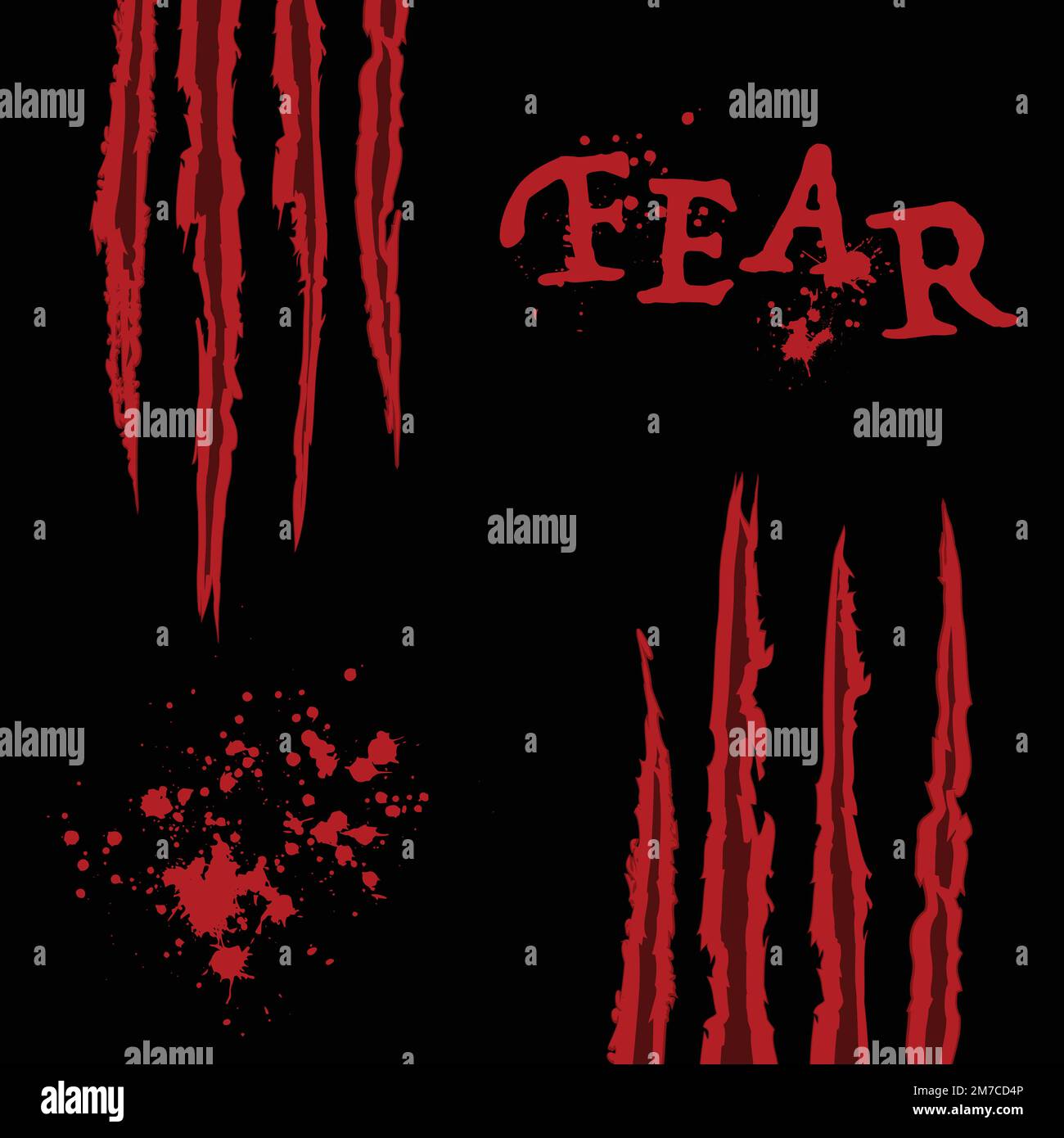 Scratched claw blood wounds fear Stock Vector Image & Art - Alamy
