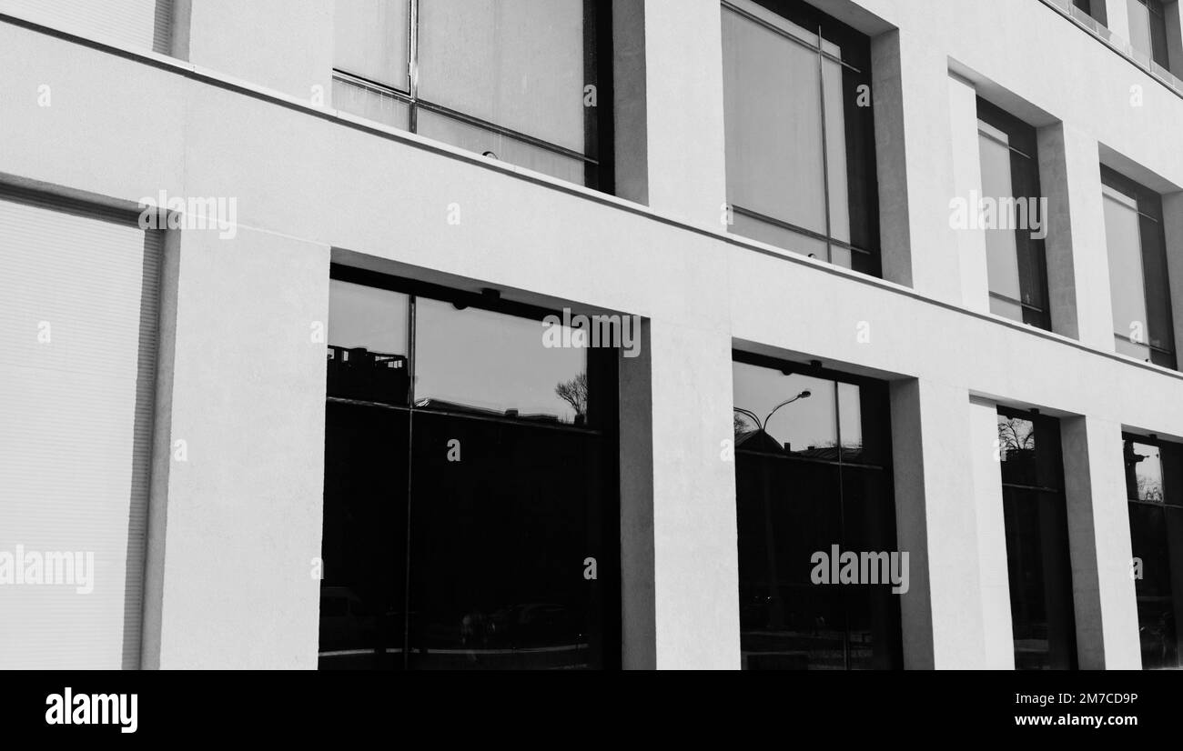 healthcare or educational institution. modern building with windows ...