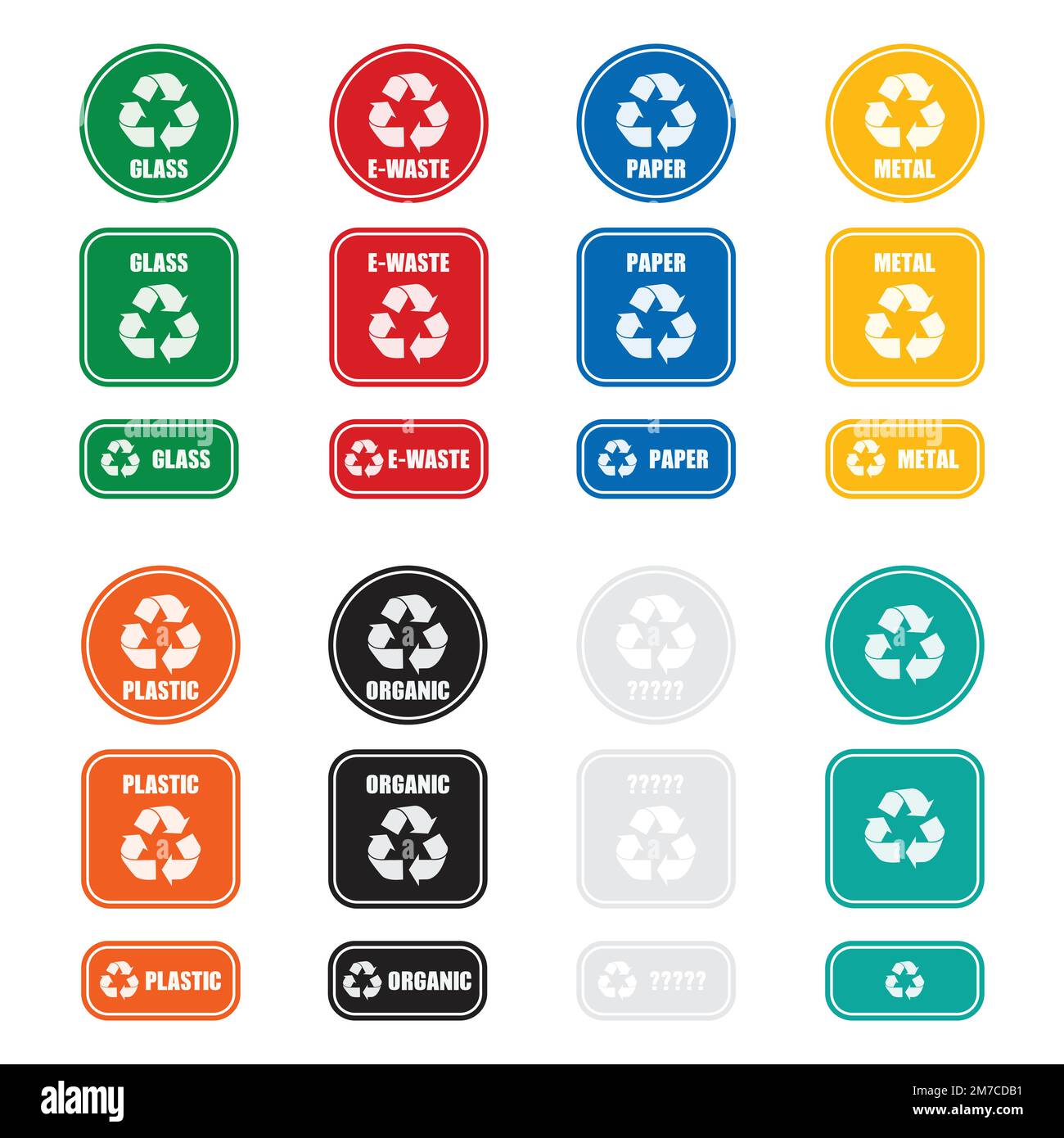 Recycle labels set Stock Vector Image & Art - Alamy