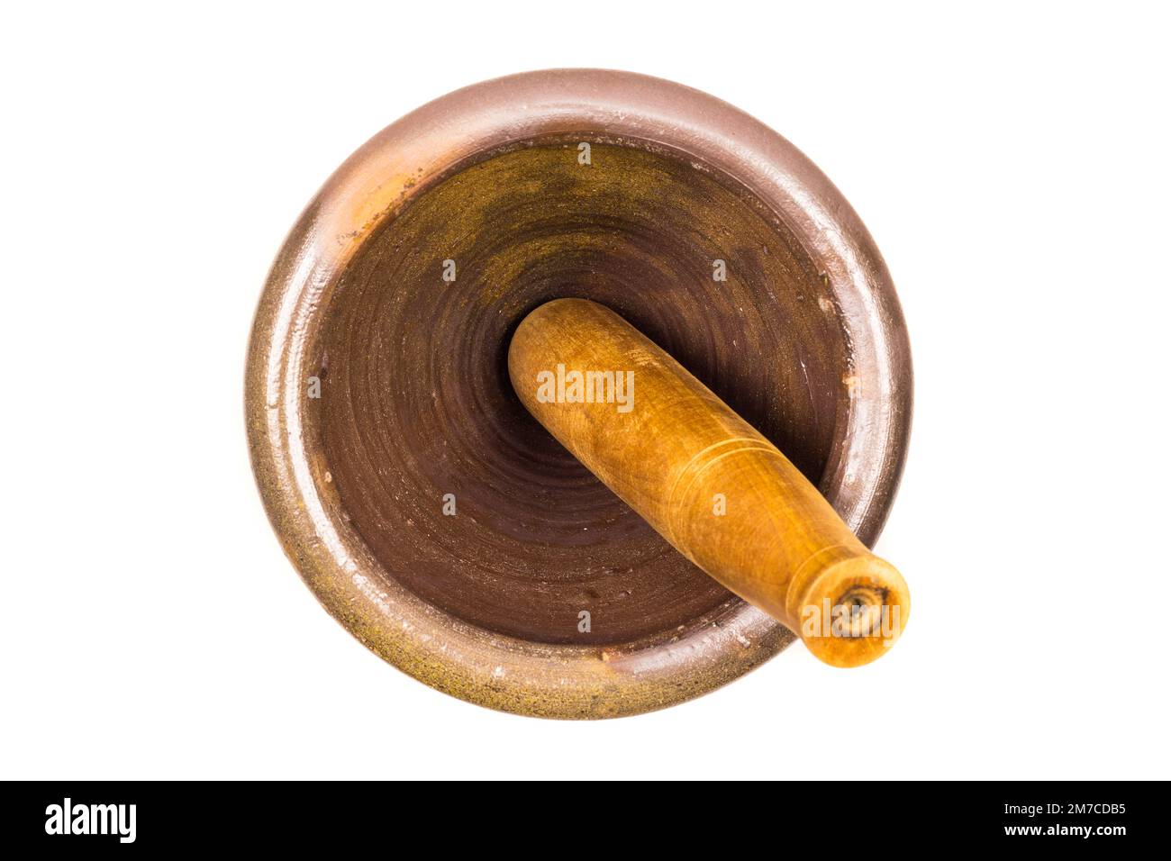 Mortar and Pestle isolated on white background.mortar is a tool for ...