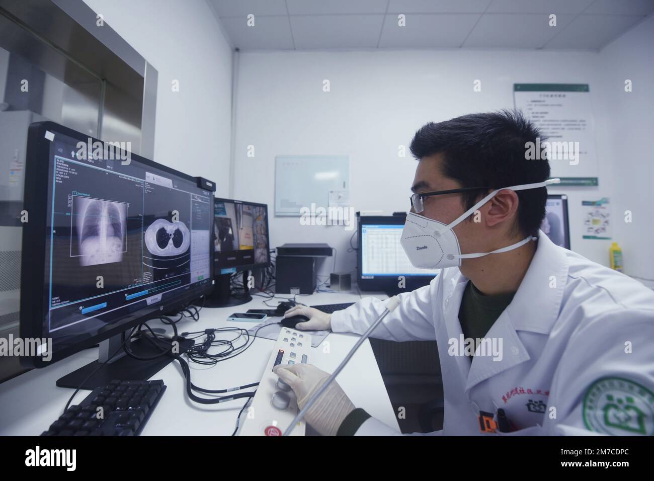 HANGZHOU, CHINA - JANUARY 9, 2023 - A radiologist at a community health ...