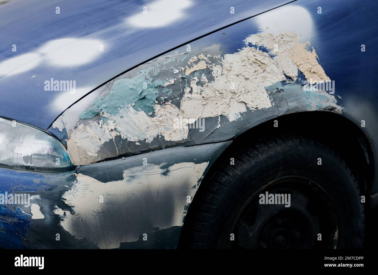 preparation of the car for body painting Stock Photo - Alamy