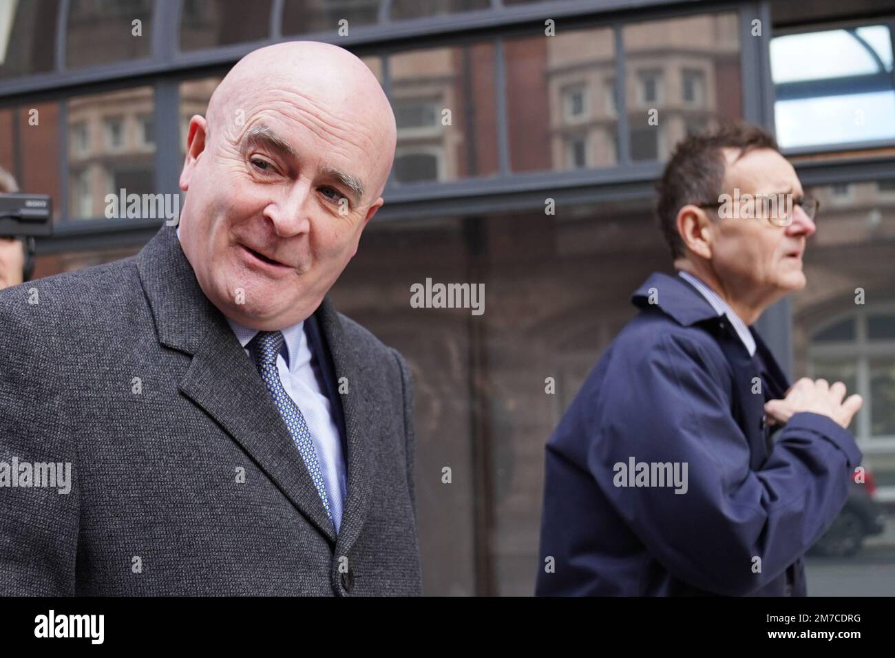 Mick Lynch (left), general secretary of the Rail, Maritime and Transport union (RMT) and ...