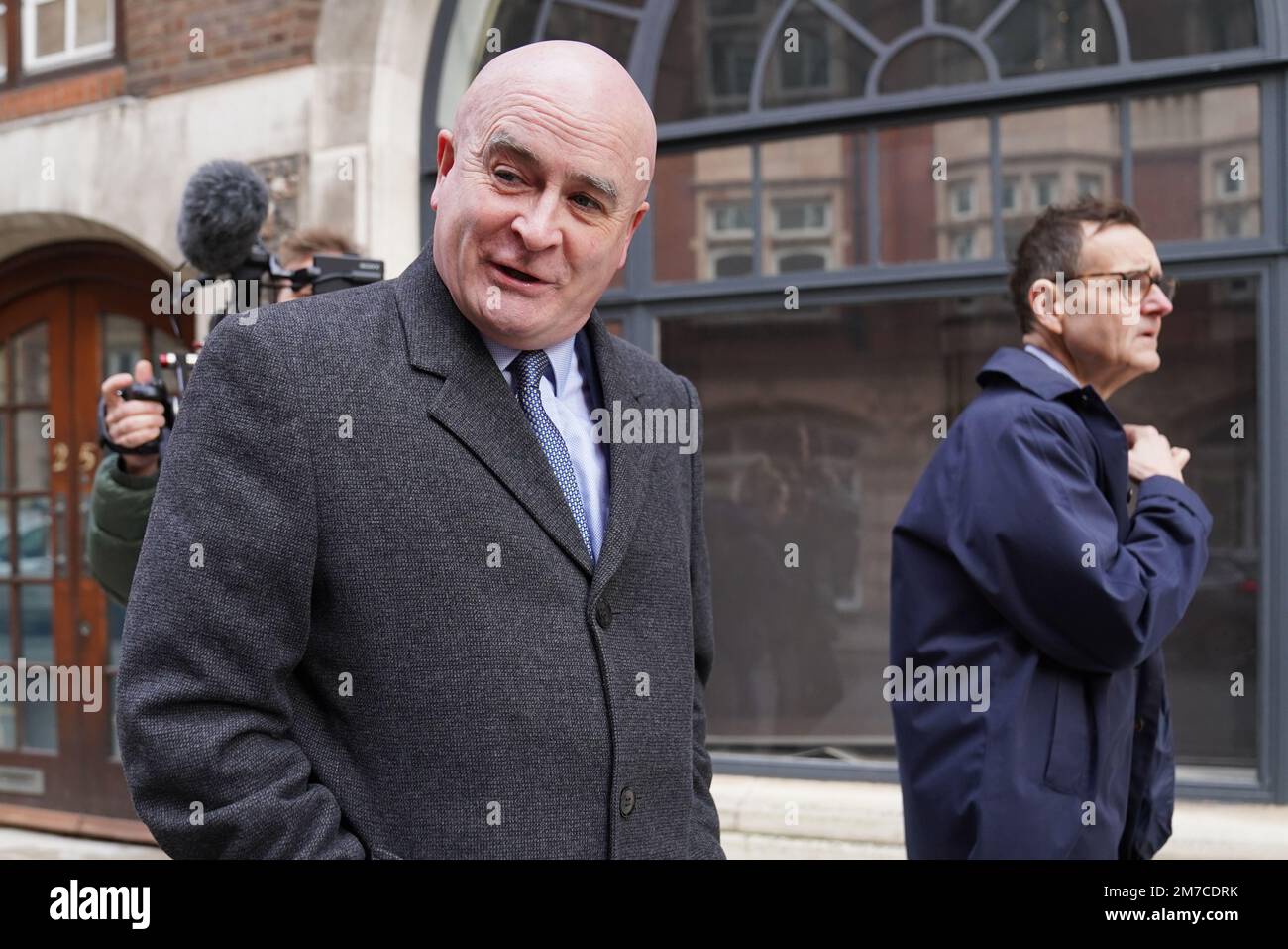 Mick Lynch (left), general secretary of the Rail, Maritime and Transport union (RMT) and ...