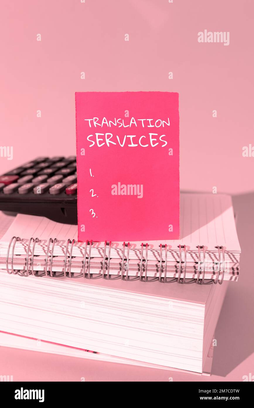 Writing displaying text Translation Services. Business concept ...