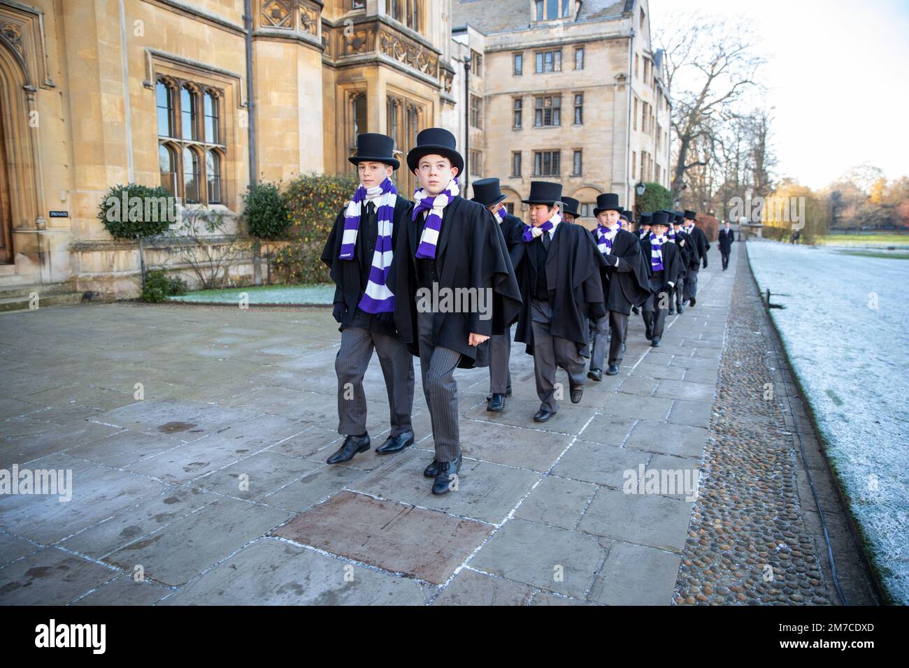 Picture dated December 10th shows the King’s College choir in Cambridge ...