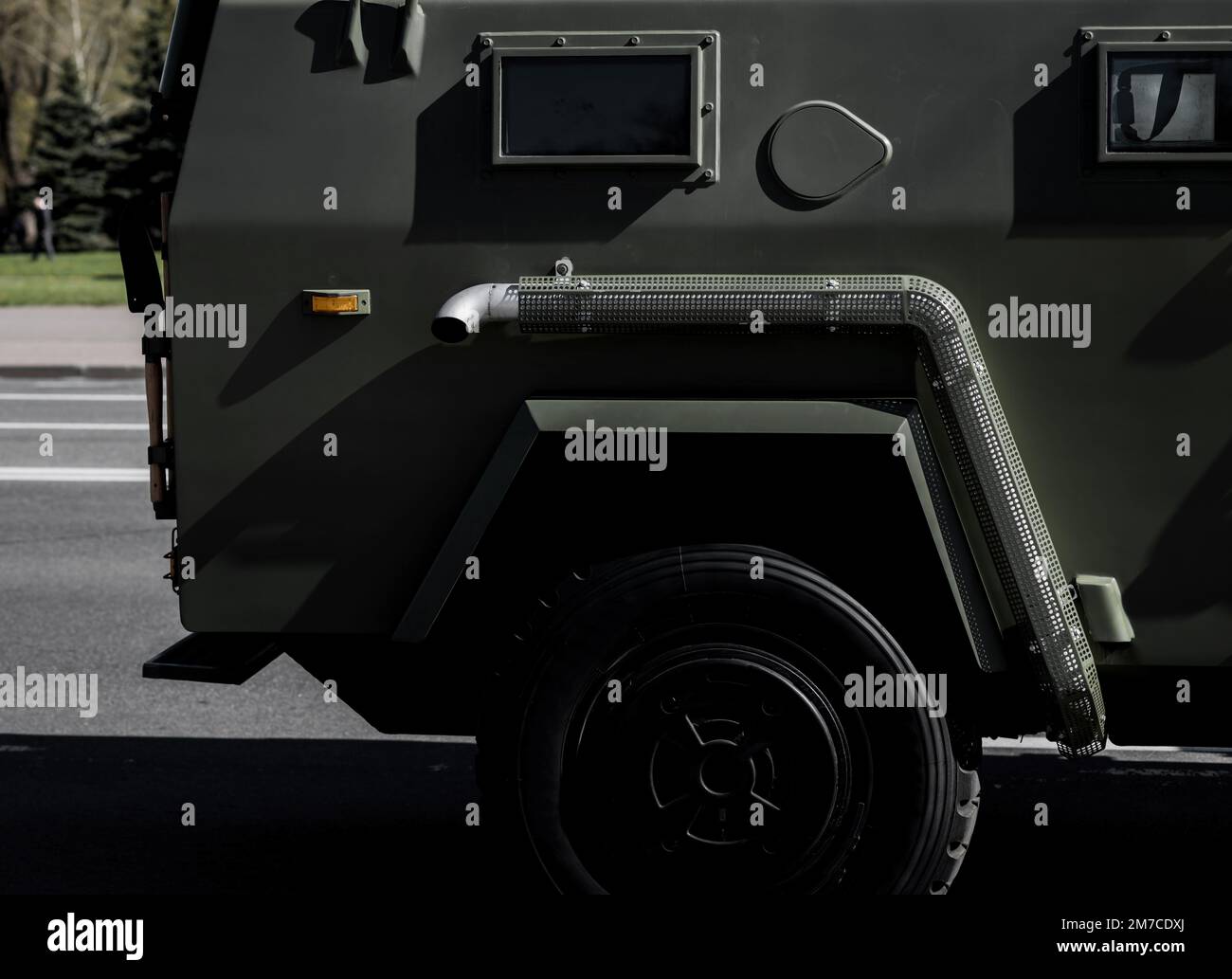 armored personnel carrier armored car. military transport Stock Photo ...