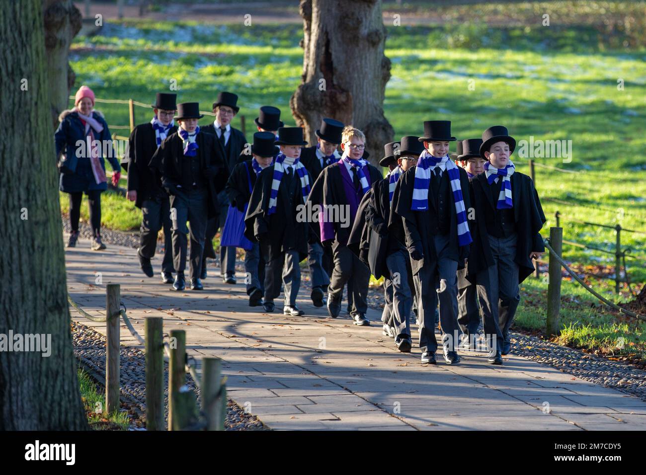Picture dated December 10th shows the King’s College choir in Cambridge ...